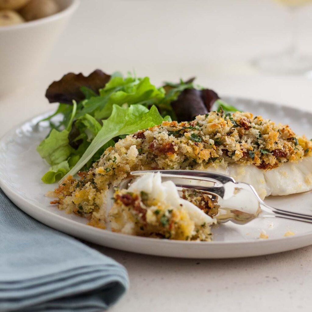 Herb crusted roast cod | Recipes Made Easy