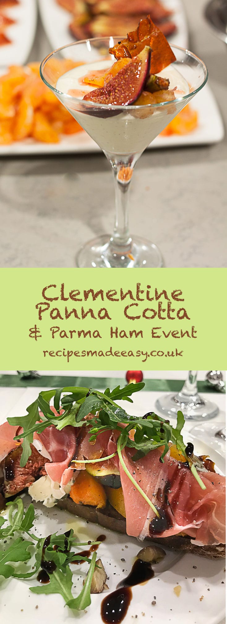 An evening of Parma ham - Clementine panna cotta with Parma ham crisps ...