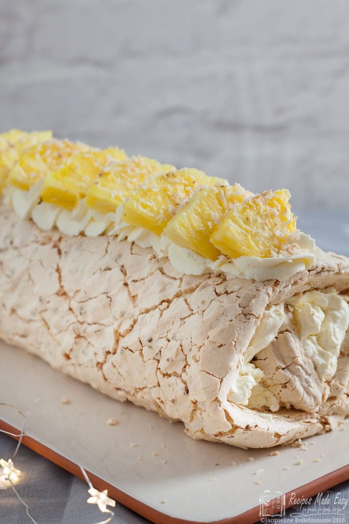 Coconut and Pineapple Meringue Roll | Recipes Made Easy
