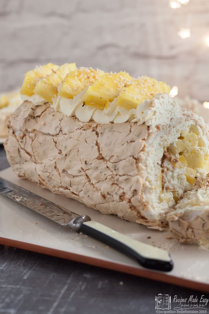 Coconut and Pineapple Meringue Roll | Recipes Made Easy