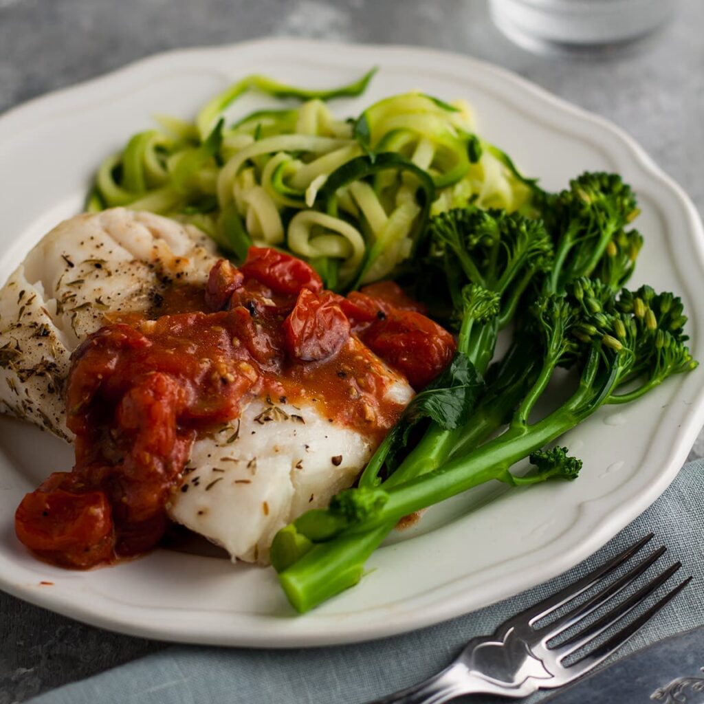 Oven Baked Cod with Chunky Tomato Sauce | Recipes Made Easy