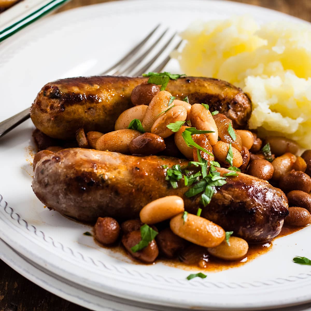 Sausages with Easy Homemade Baked Beans | Recipes Made Easy